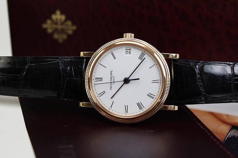 Patek Philippe Rose Gold Calatrava Wristwatch Ref 3802/200R at 1stDibs