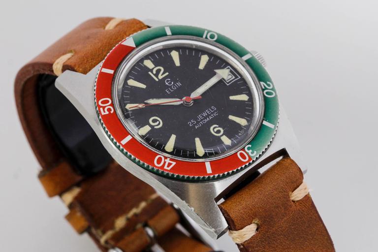 Elgin Stainless Steel Diver's Wristwatch, circa 1960s For Sale at ...