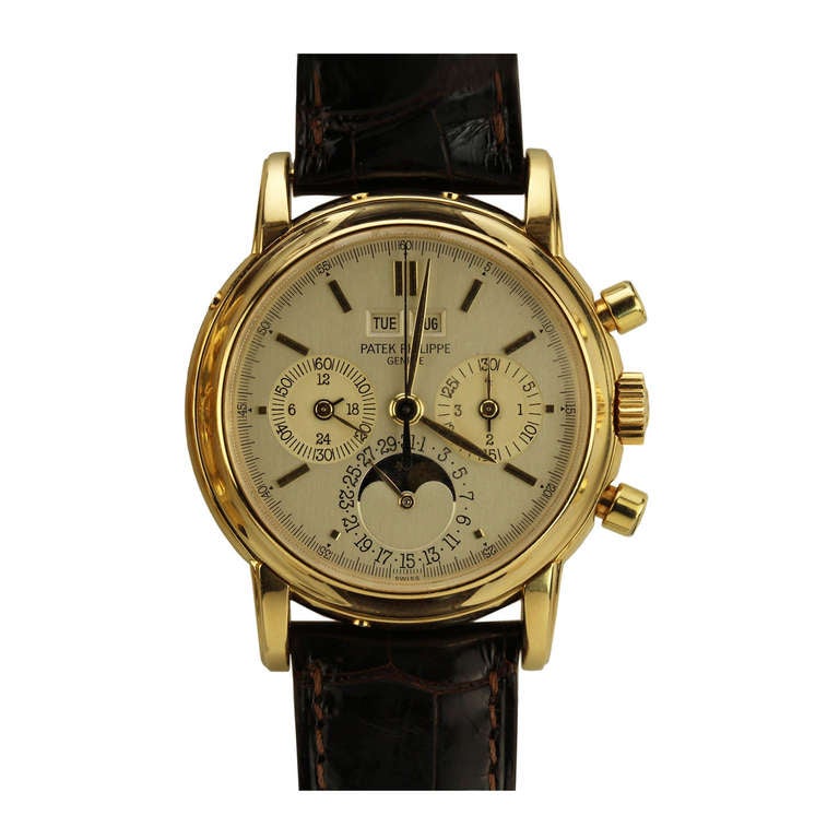 Patek Philippe Yellow Gold Perpetual Calendar Chronograph Wristwatch ...