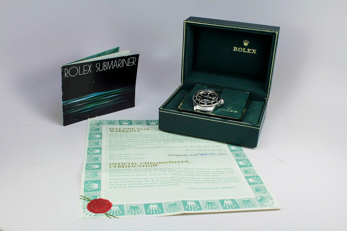 Rolex Stainless Steel Submariner Wristwatch Ref 16800 at 1stDibs