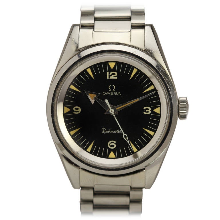 Omega Stainless Steel Railmaster Wristwatch Ref 2914-4 circa 1960s at ...