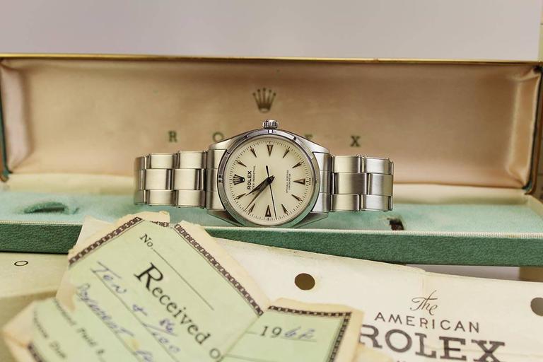 Rolex Stainless Steel Chronometre Wristwatch Ref 6565 at 1stDibs
