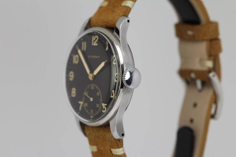Eterna Stainless Steel Military Style Wristwatch at 1stDibs