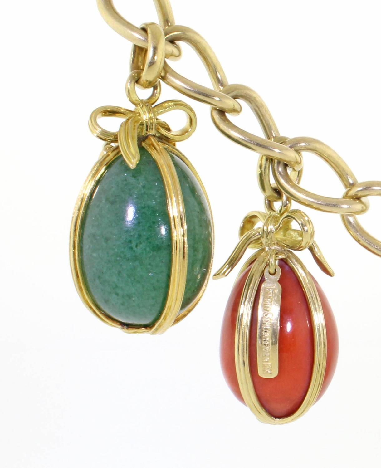 Tiffany and Co. Jean Schlumberger Egg Charm Bracelet For Sale at 1stdibs