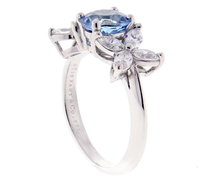 Tiffany and Co. Aquamarine Platinum Victoria Ring at 1stDibs | tiffany ...