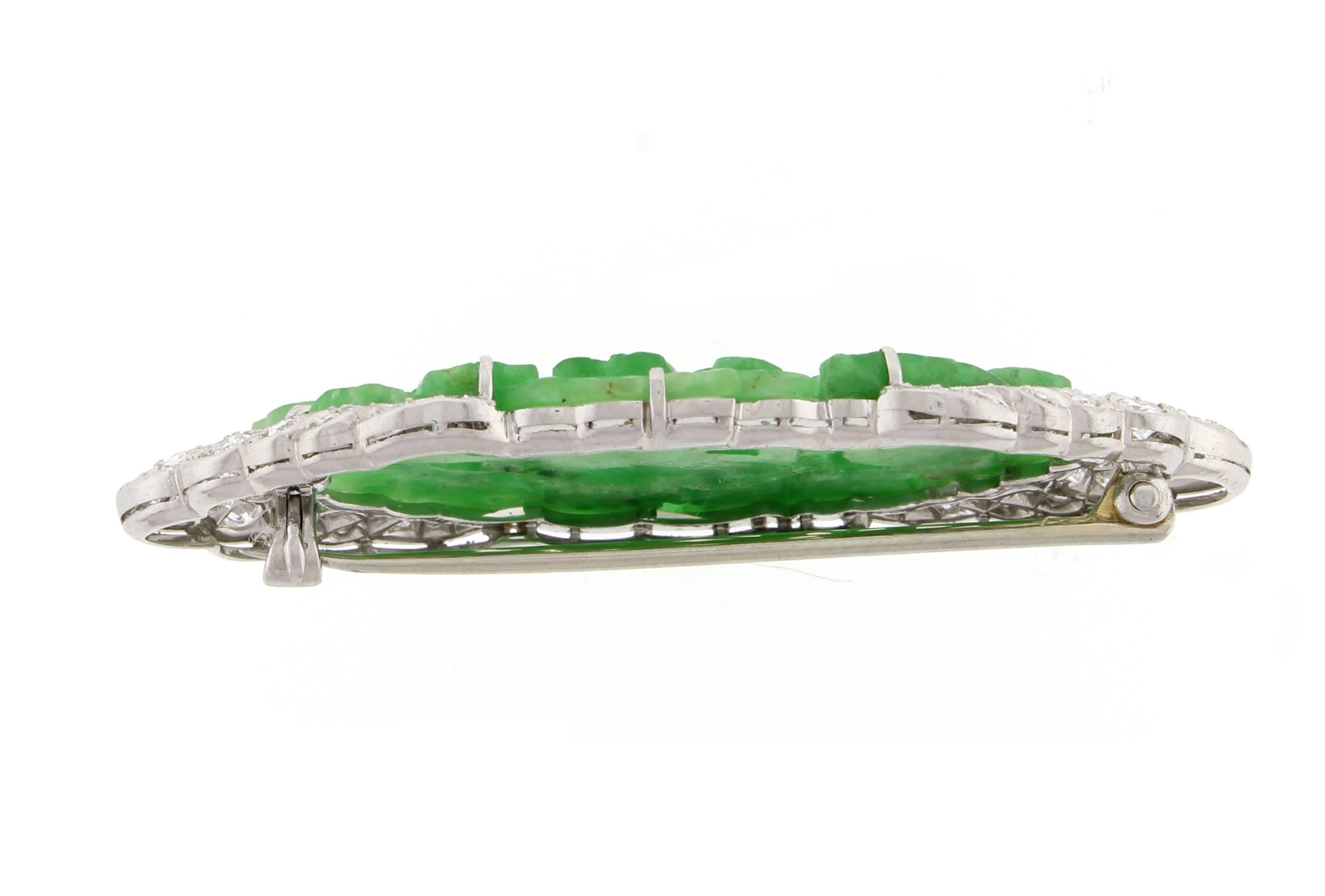 Cartier Art Deco Jade and Diamond Brooch at 1stDibs | cartier jade ...