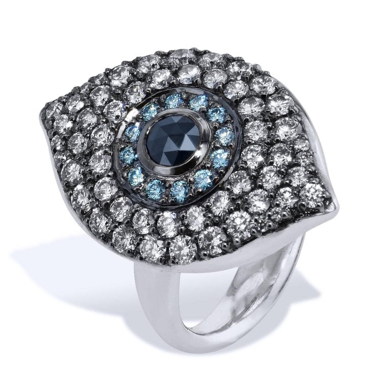 Diamond Evil Eye Ring at 1stDibs