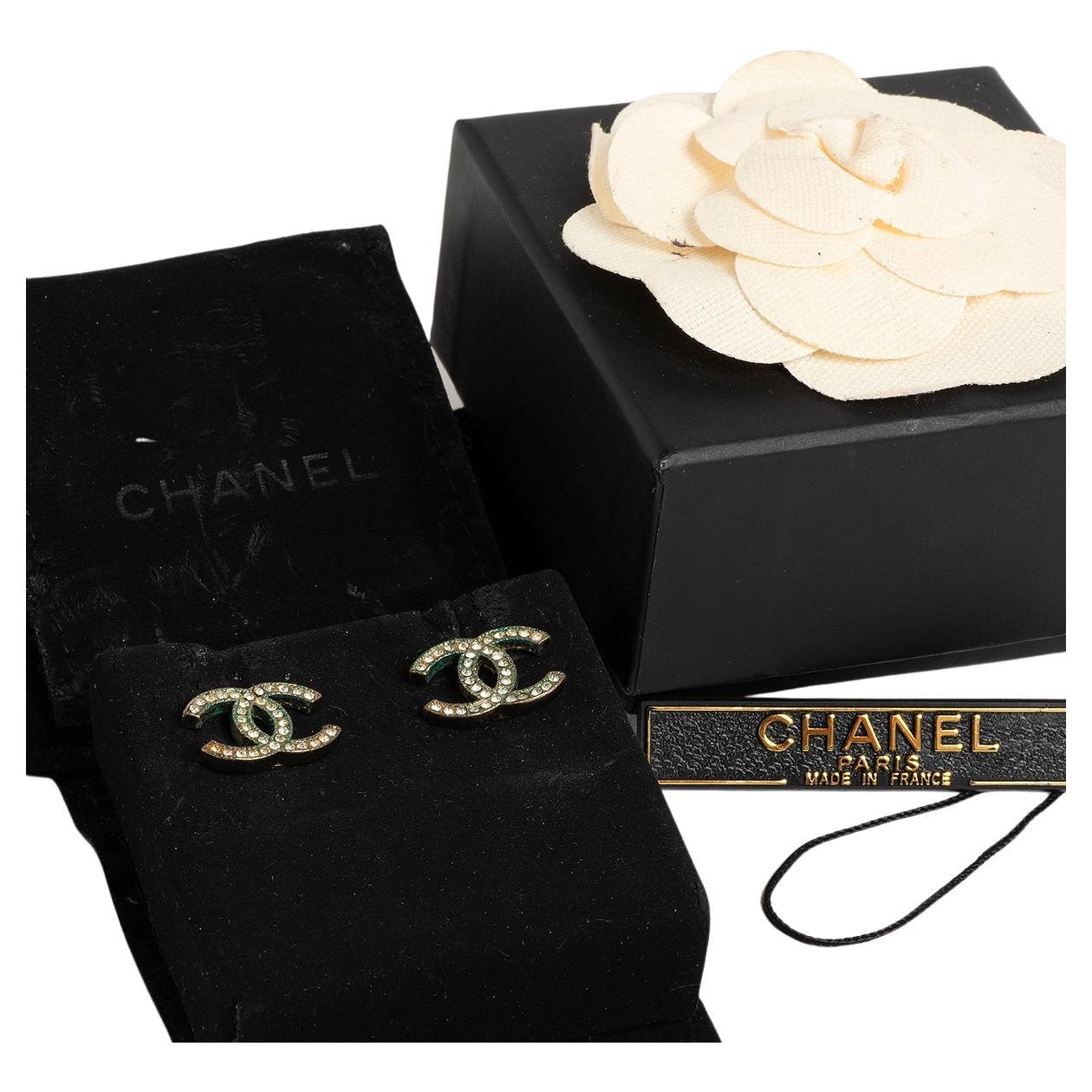 Chanel CC Gold Plated Earring, Gold Coloured Rhinestones at 1stDibs ...