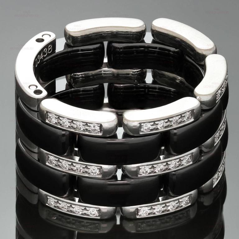Chanel Ultra Diamond Black Ceramic Gold Ring For Sale at 1stDibs ...