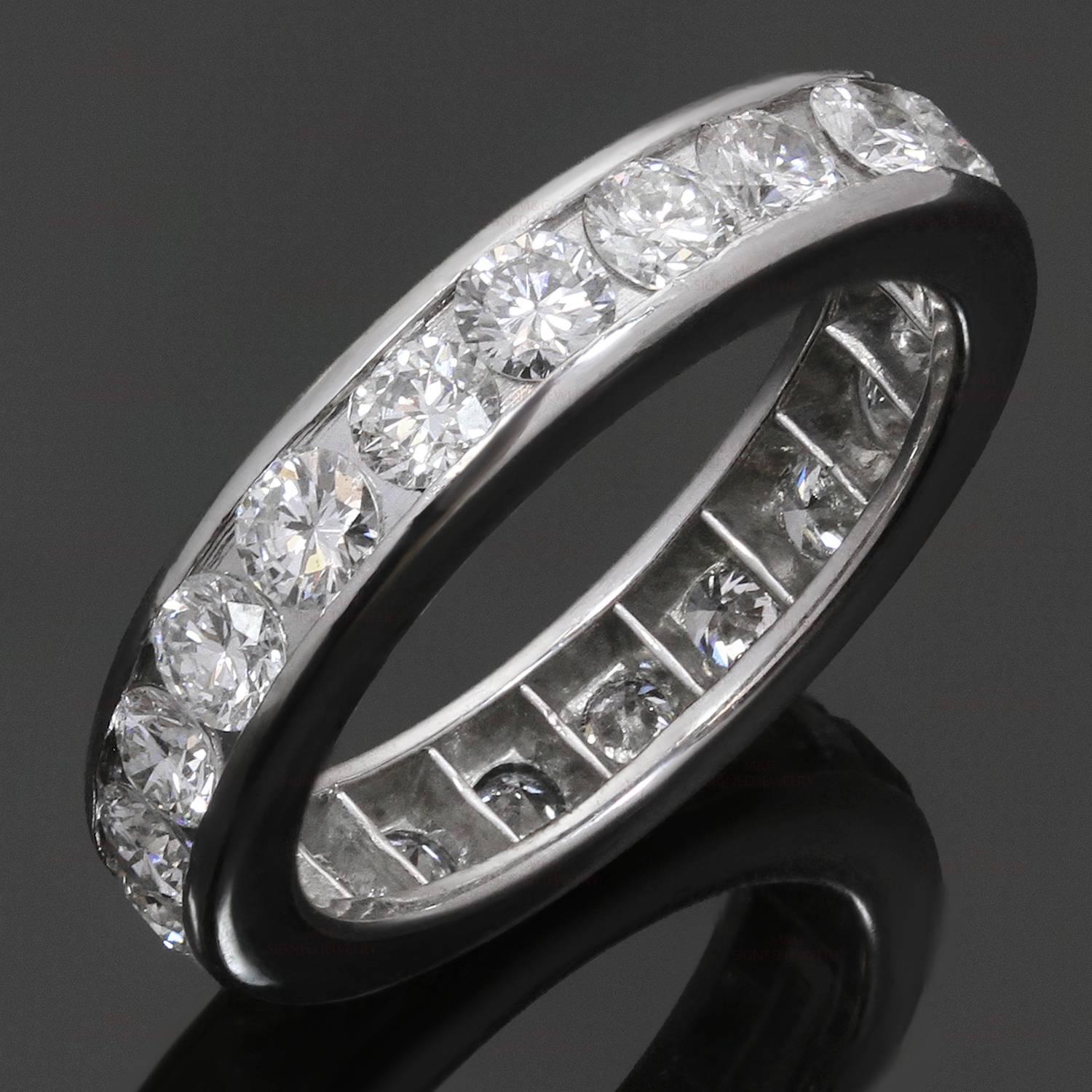 Tiffany and Co. Diamond Platinum Band Ring For Sale at 1stDibs