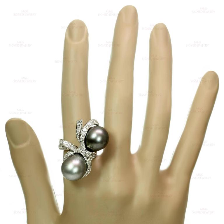 Christian Dior Tahitian Pearl Diamond White Gold Caprice Ring For Sale ...