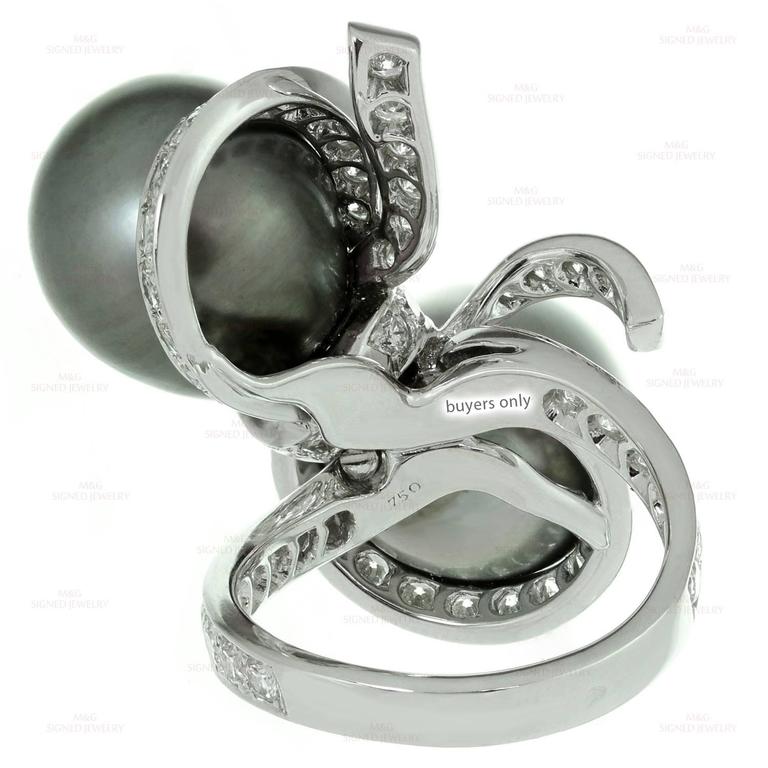 Christian Dior Tahitian Pearl Diamond White Gold Caprice Ring For Sale ...