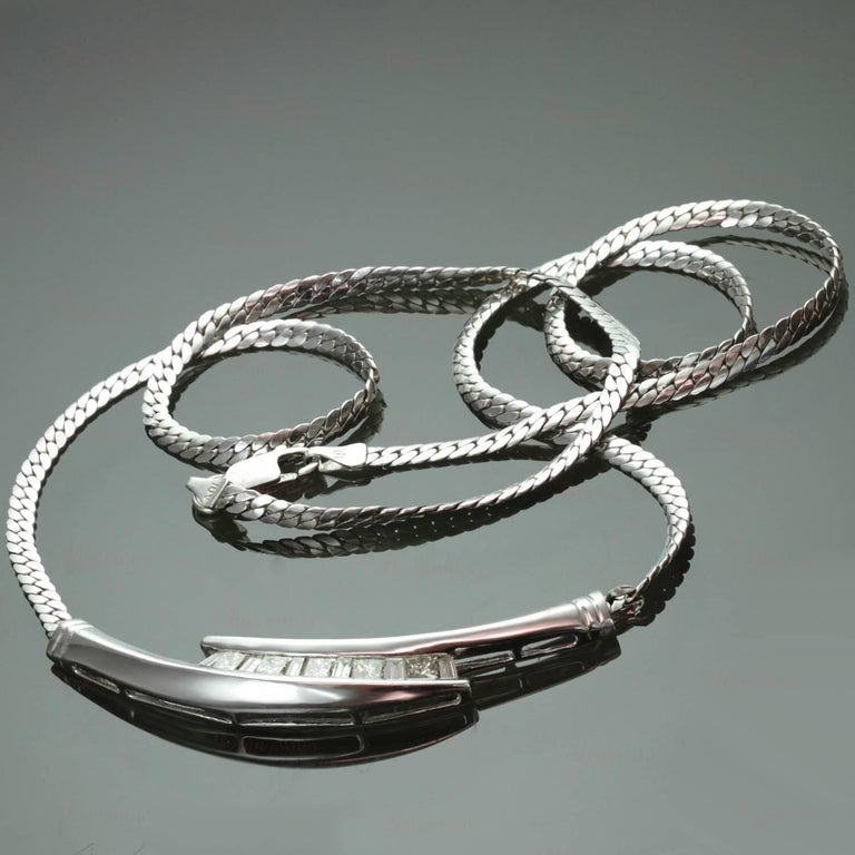 Diamond White Gold Snake Chain Pendant Necklace For Sale at 1stDibs ...