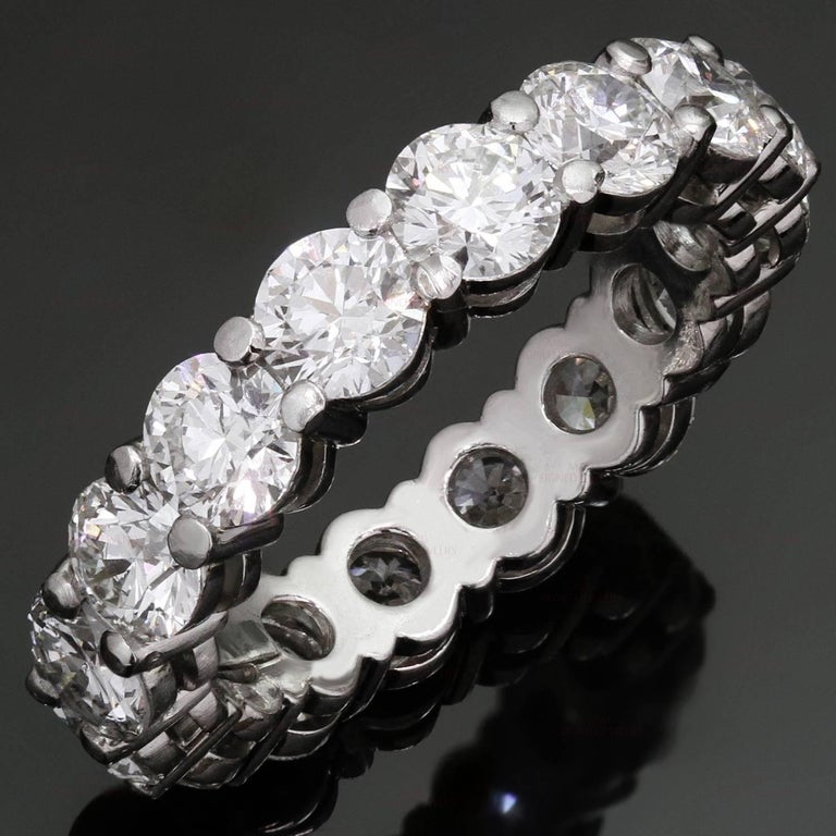 Tiffany and Co. Diamond Platinum Band Ring For Sale at 1stDibs