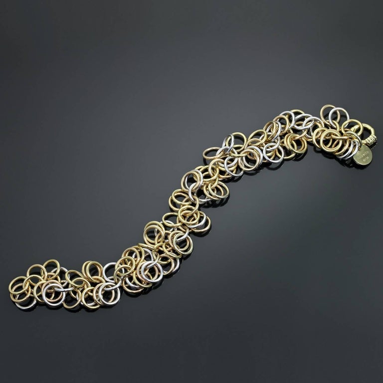 Hermes Round Hoop Link Two-Tone Gold Bracelet at 1stDibs