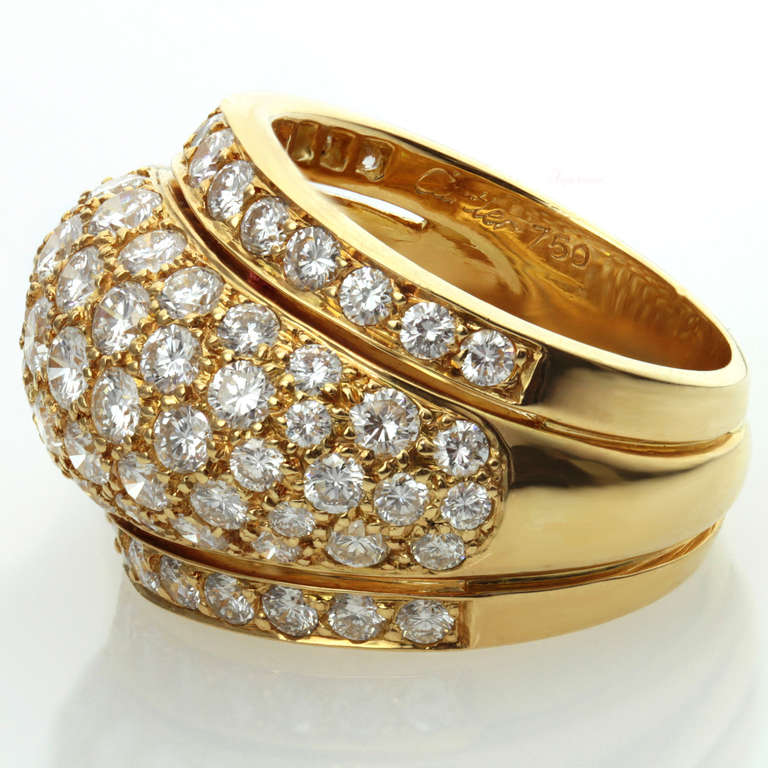 CARTIER Diamond Yellow Gold Dome Band Ring at 1stDibs | cartier dome ...