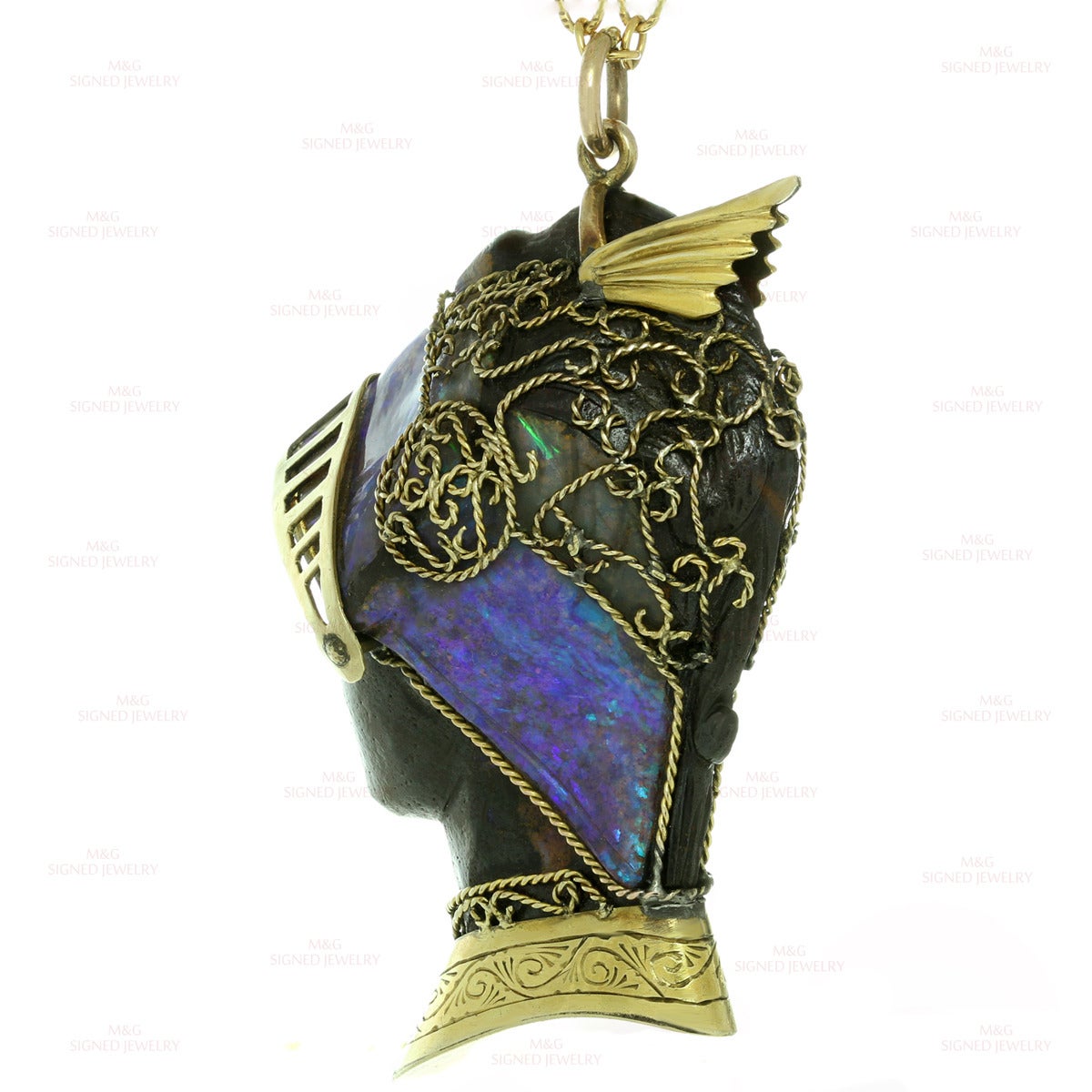 Wilhelm Schmidt Art Nouveau Boulder Opal Iron Gold Roman Soldier ...