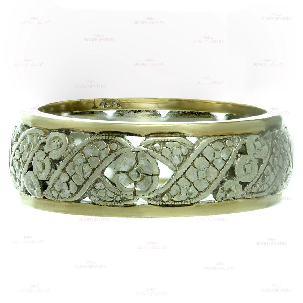 Two-Tone Gold Filigree Band Ring at 1stDibs