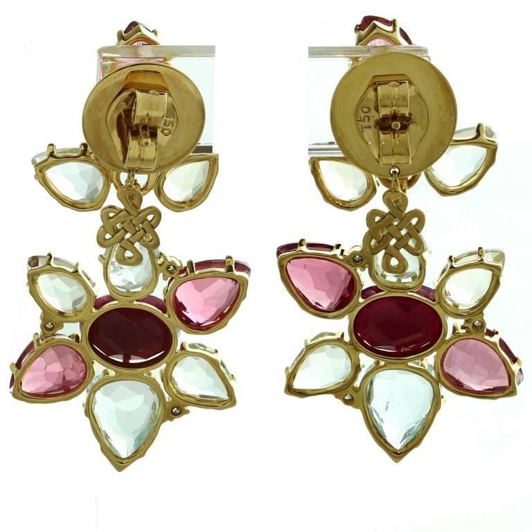 H. Stern Harmony Ruby Diamond Gemstone Gold Pendant Earrings at 1stDibs