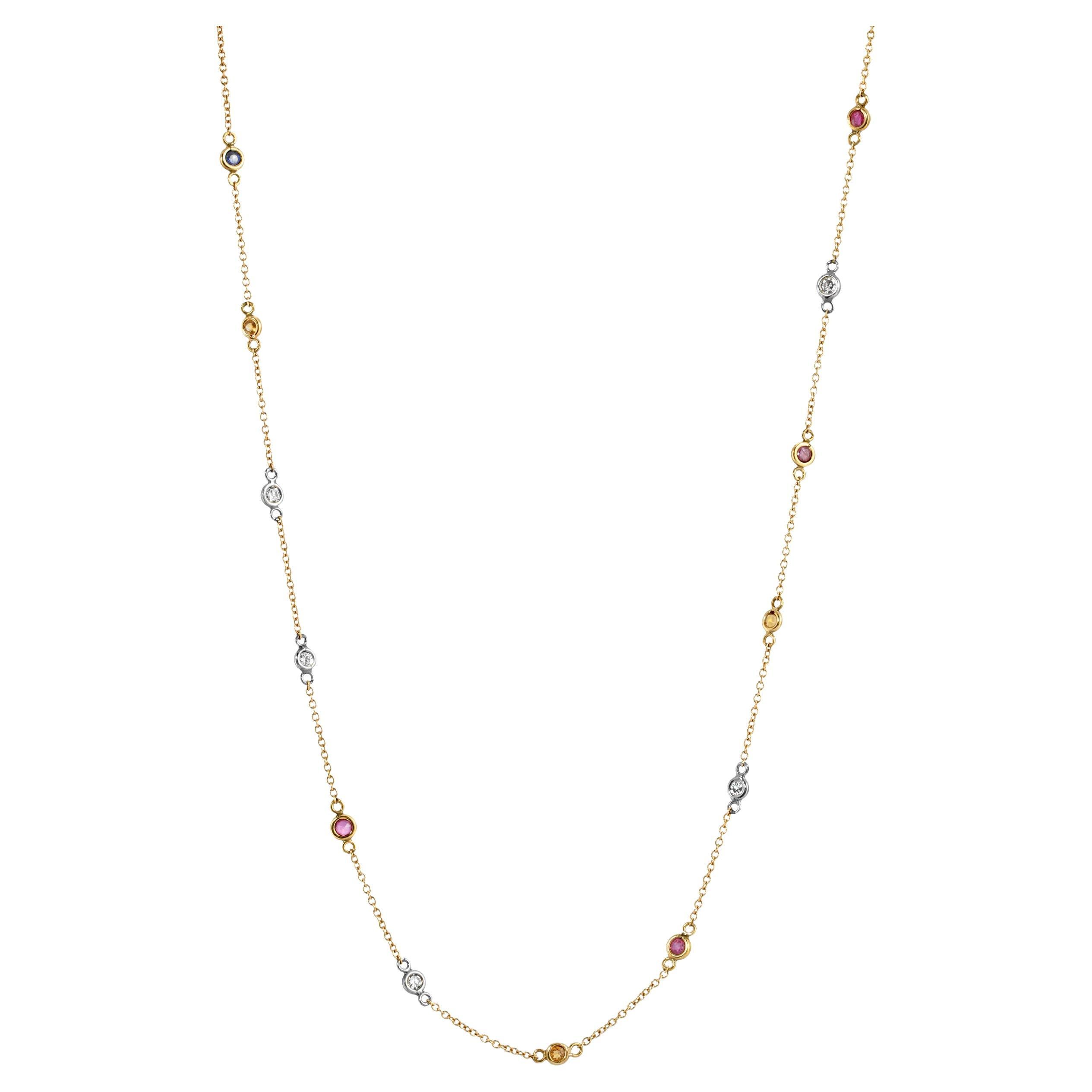 H. Stern Brazil Multi-Color Gemstone Yellow Gold Necklace For Sale at ...