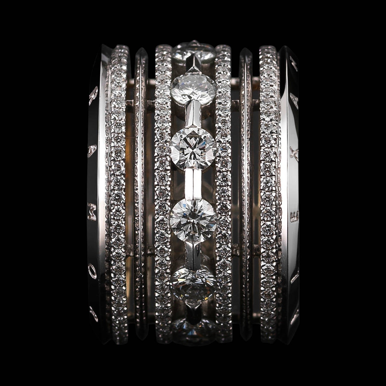 Alexandra Mor Wide Brilliant-Cut Diamond Platinum Eternity Band Ring at ...