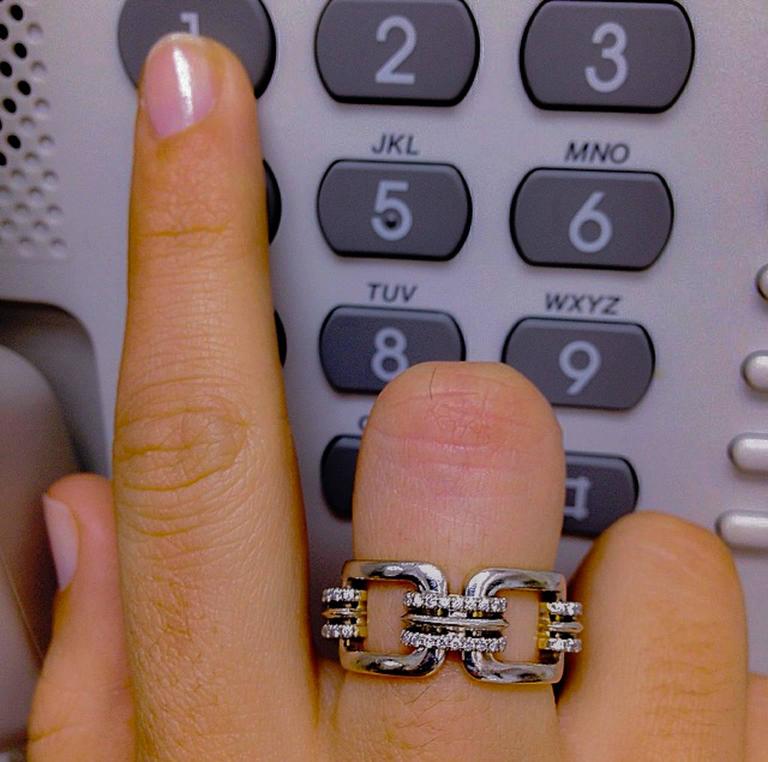 Alexandra Mor Flexible Chain Link Diamond Gold Ring at 1stDibs ...