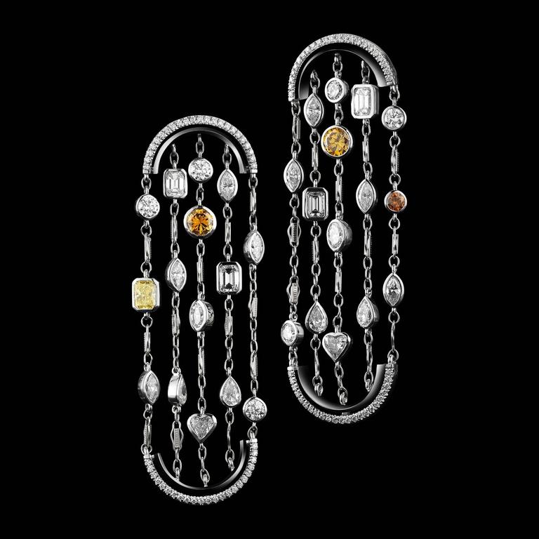 Alexandra Mor Sautoir Arched Earrings with White and Natural Color ...