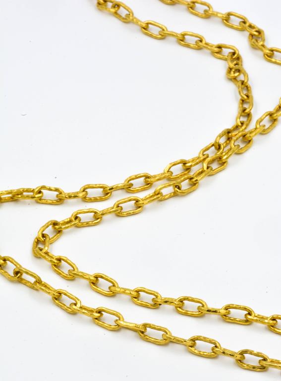 Jean Mahie 22 Karat Gold Cadene Link Chain at 1stDibs | 22 karat gold chain