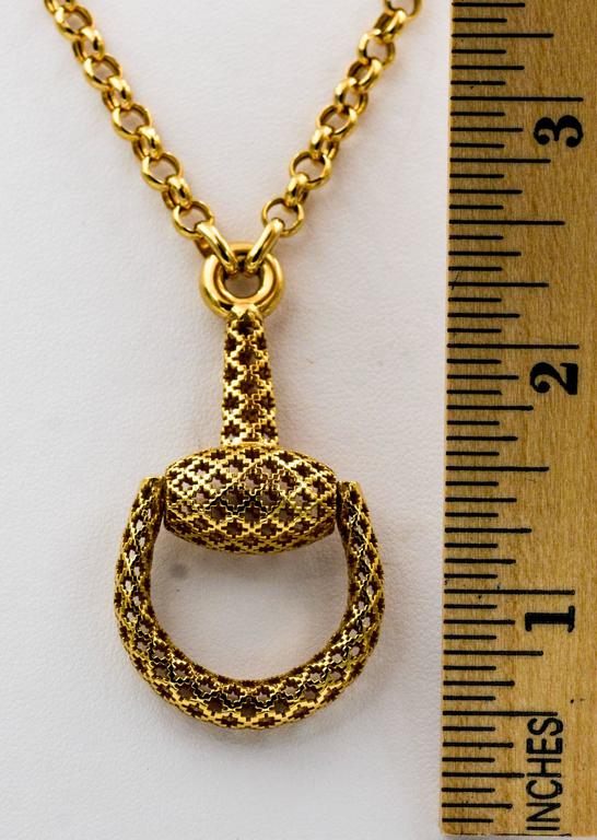 Gucci 18 Karat Yellow Gold Horse Bit Italian Necklace at 1stDibs ...