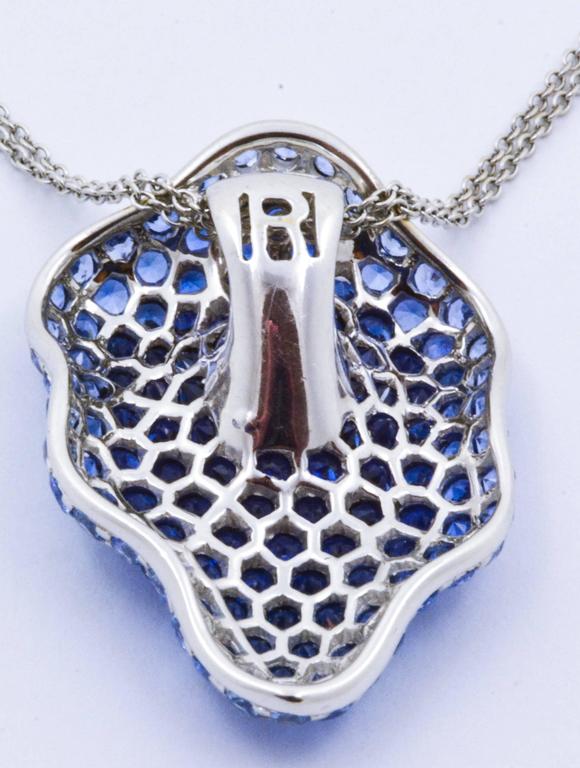Rodney Rayner Pave 7.40 ct Sapphire 18 K White Gold Mushroom Pendant at ...