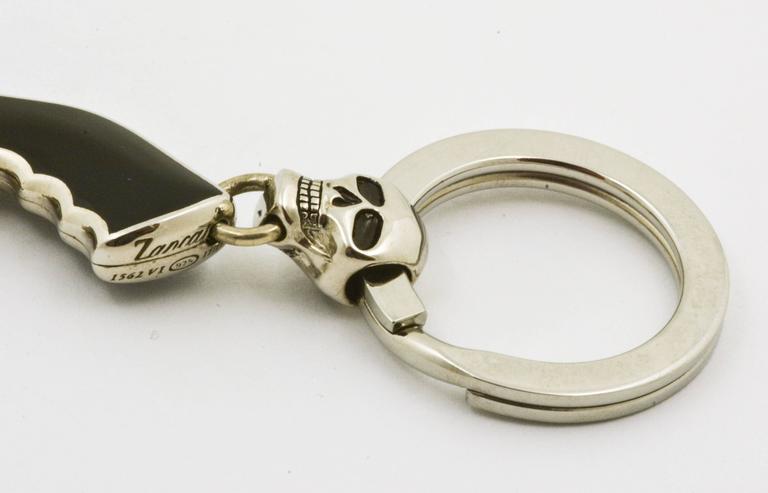 Zancan Black Enameled Sterling Silver Palladium Gun Key Ring at 1stDibs