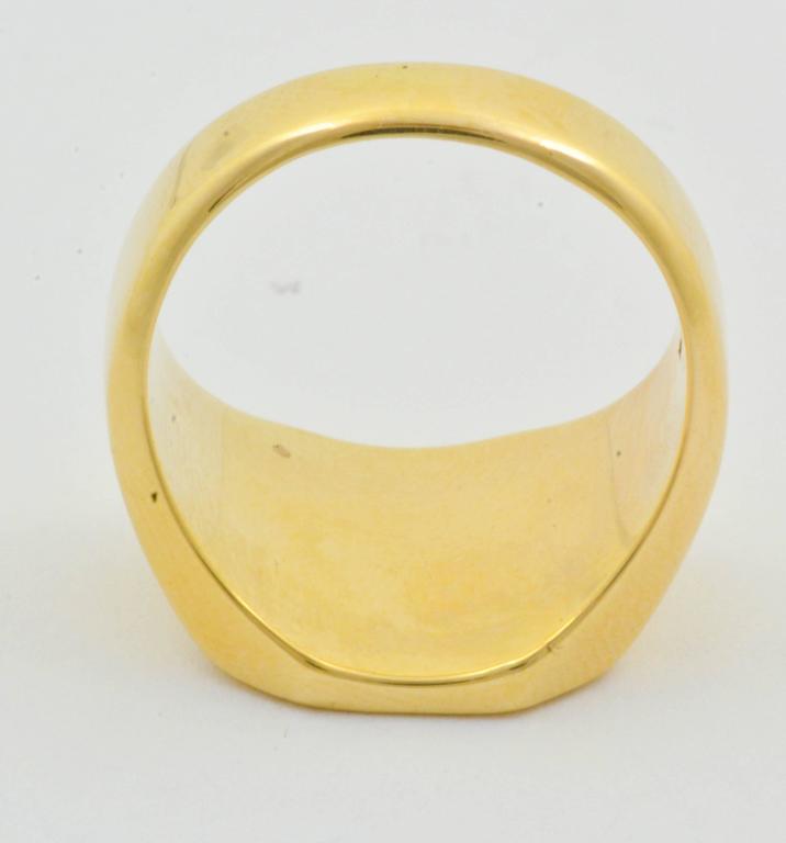 Hand Engraved Gold Crest Ring with Engraved Image of a Stag at 1stDibs