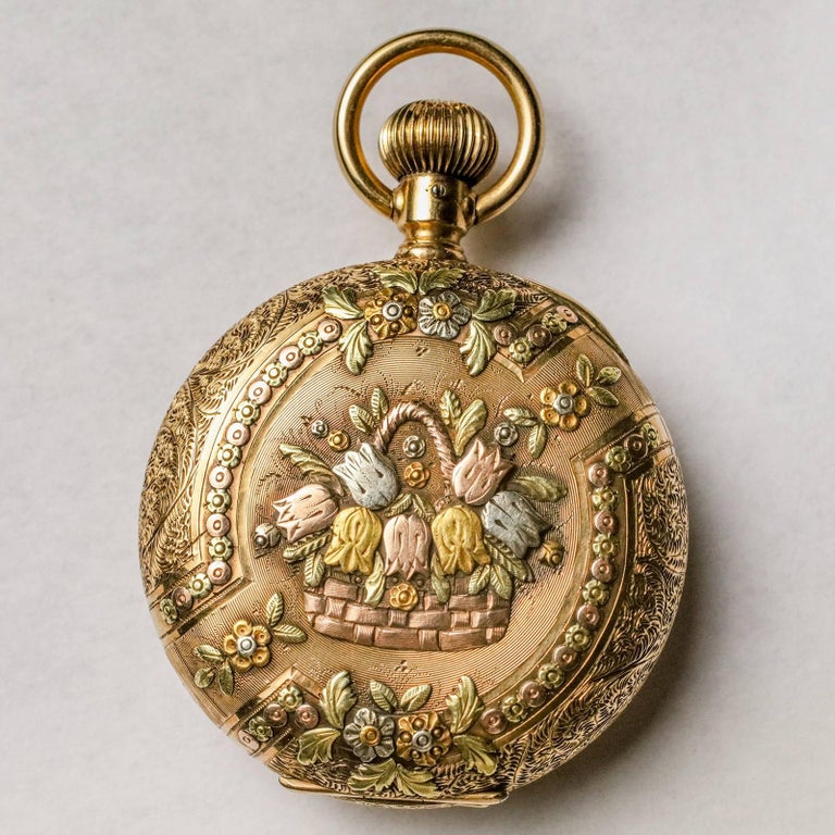 Hampden Multi-Color Gold Large Antique Pocket Watch at 1stDibs | dueber ...