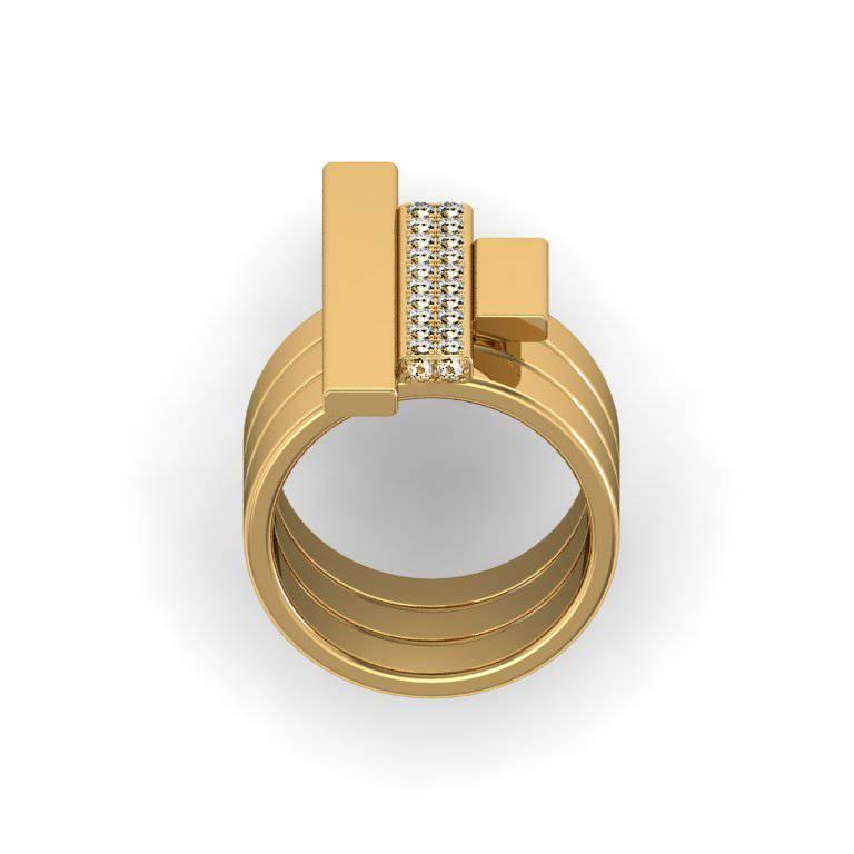 Suzon Ingber and Sparkles Diamond and Gold Ring For Sale at 1stDibs