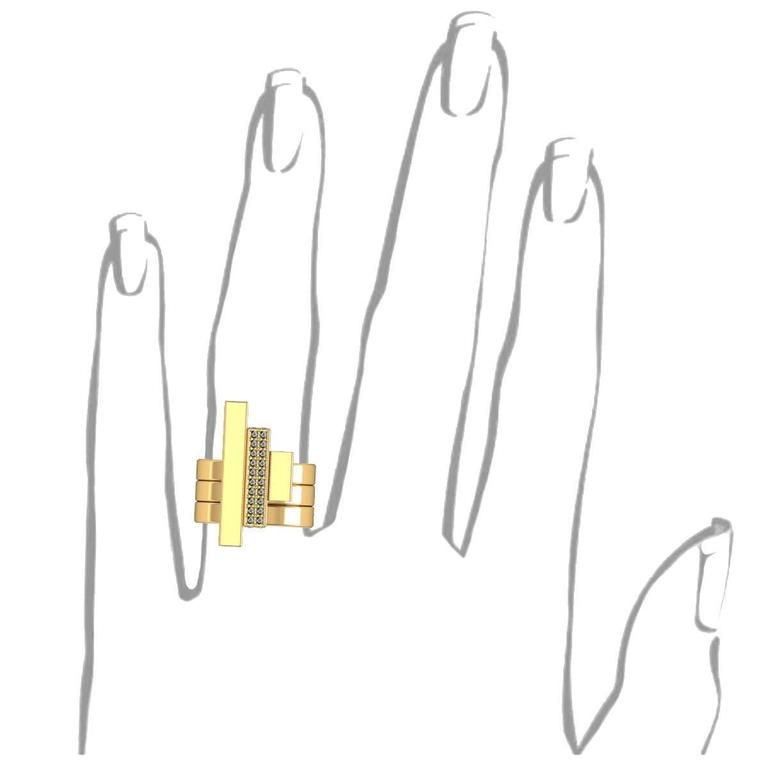 Suzon Ingber and Sparkles Diamond and Gold Ring For Sale at 1stDibs