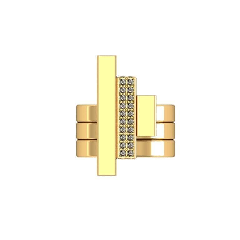 Suzon Ingber and Sparkles Diamond and Gold Ring For Sale at 1stDibs