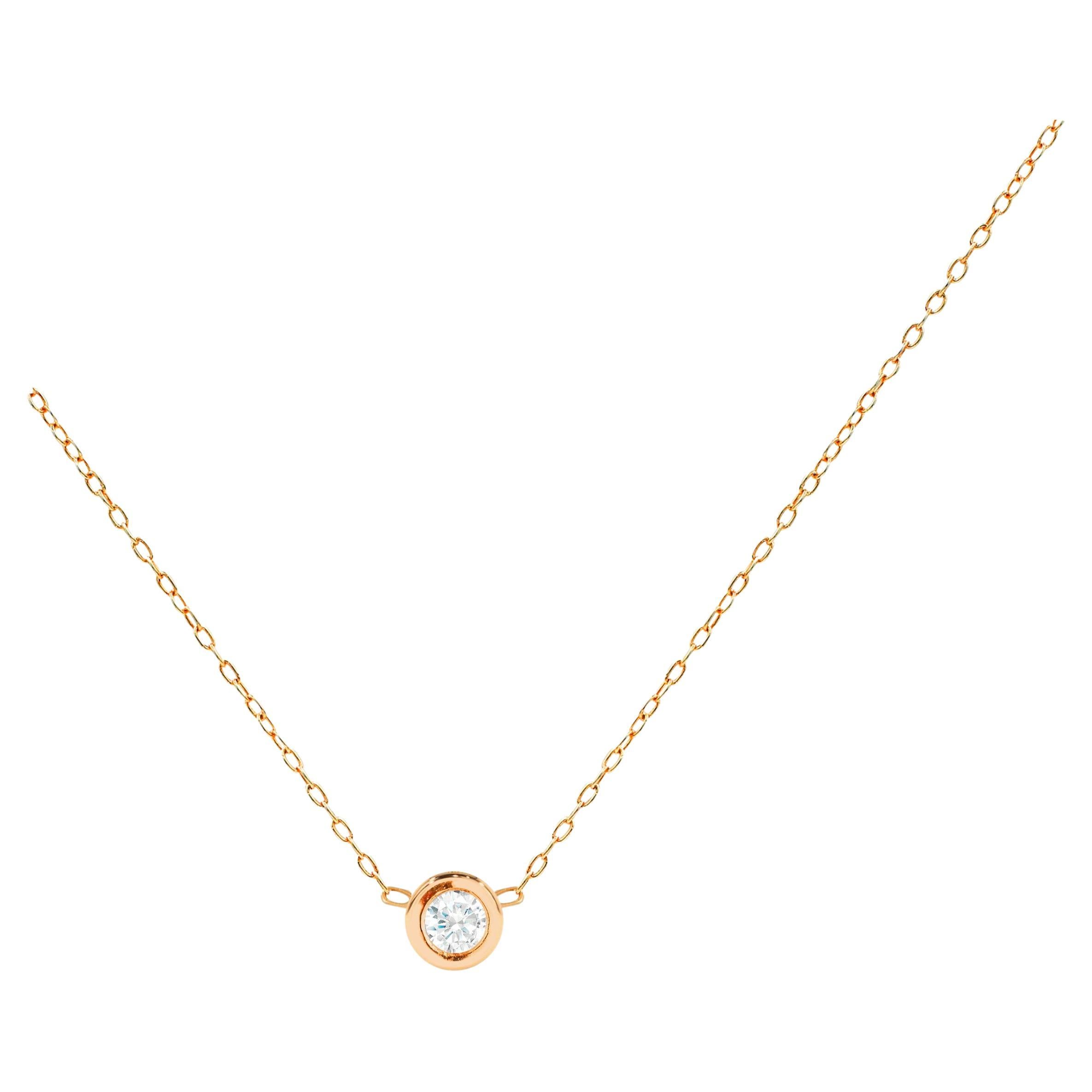 C de Cartier in Signature Setting Diamond Studs and Solitaire Necklace ...