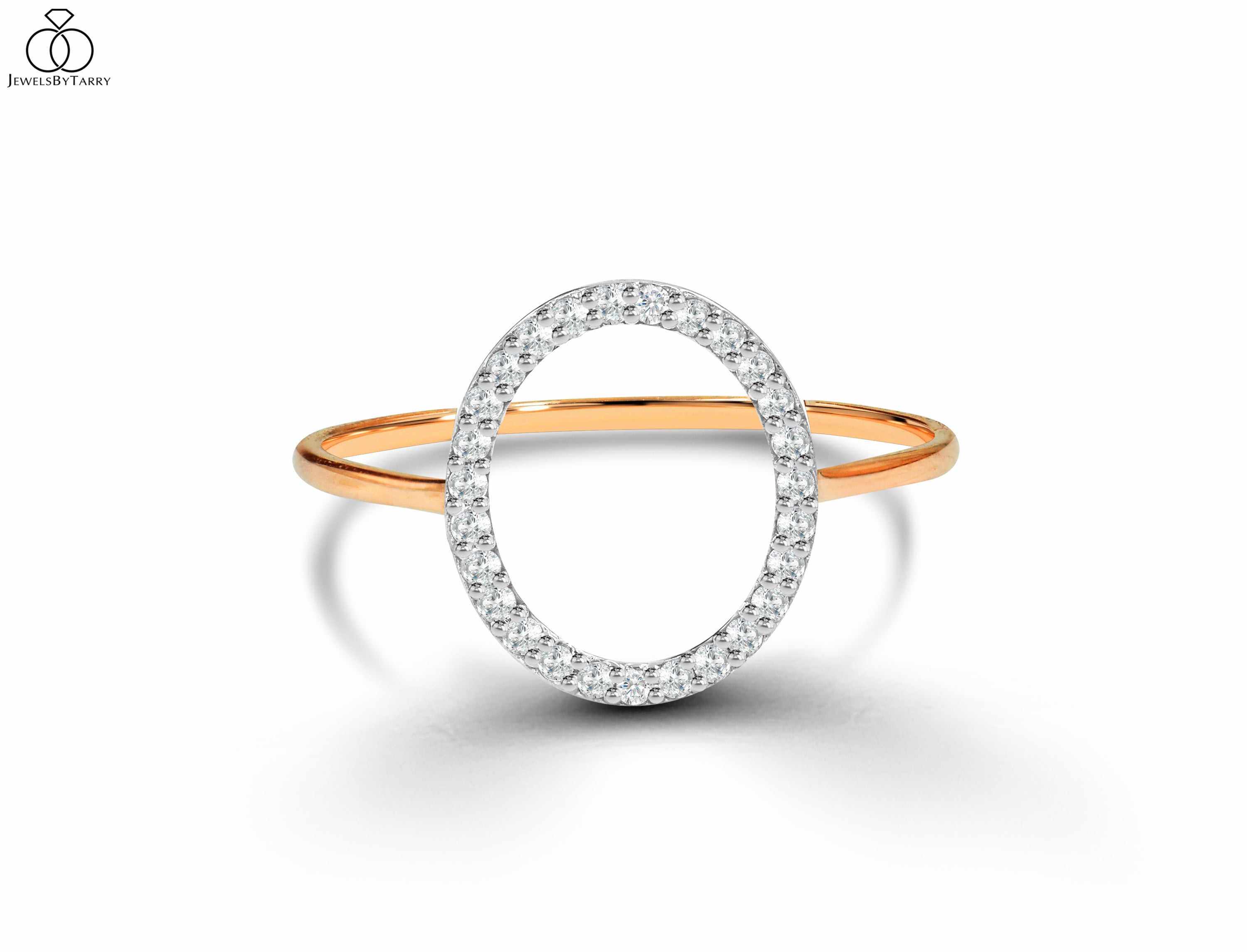 Sweet Pea 18k Yellow Gold and Diamond Open Circle Engagement Ring For ...