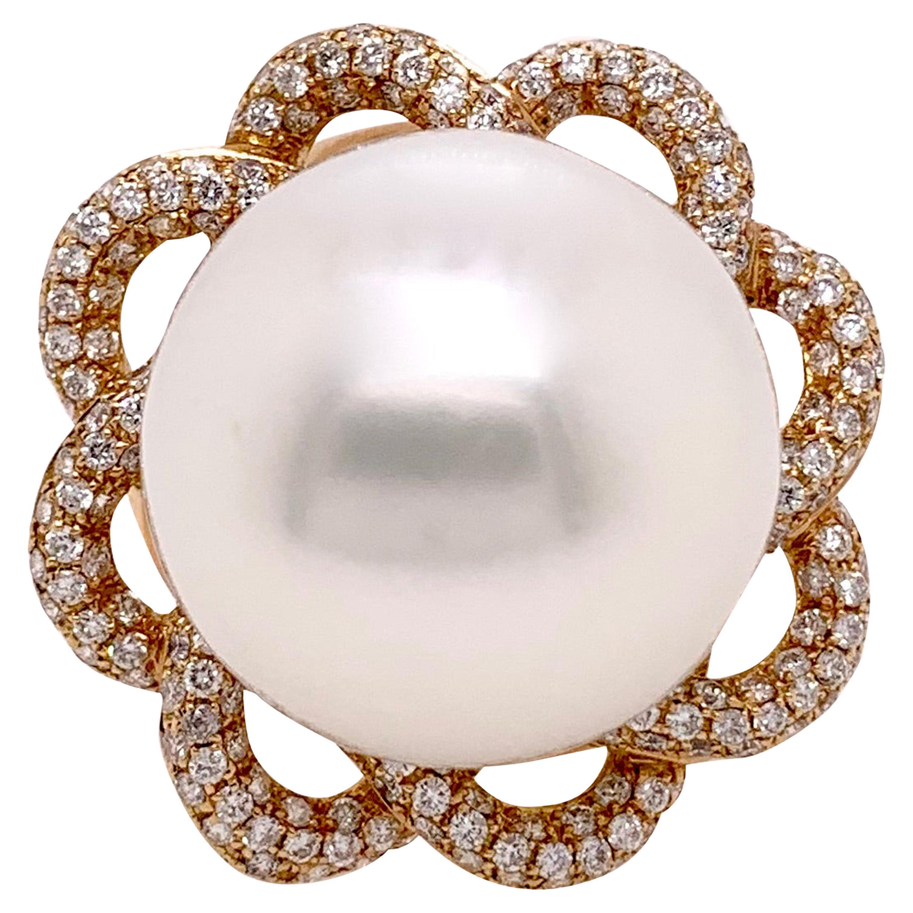 Mimi Milano Diamond Pearl White Gold Ring at 1stDibs | mimi milano ...