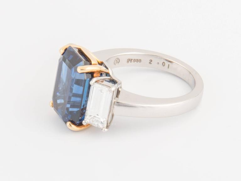 Bayco Sapphire Diamond gold Platinum Ring For Sale at 1stDibs
