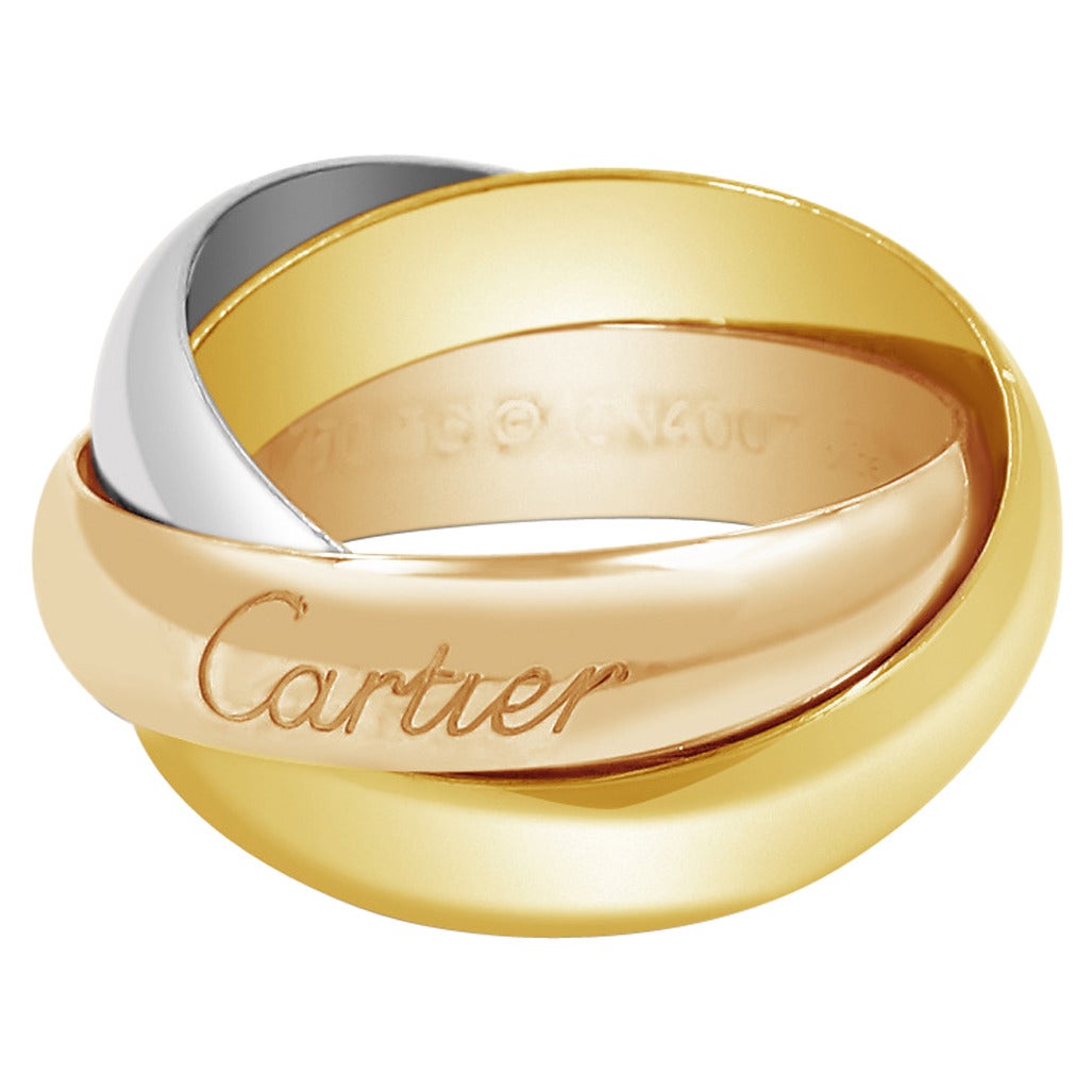 Cartier Trinity Tricolor Gold Band Ring at 1stDibs