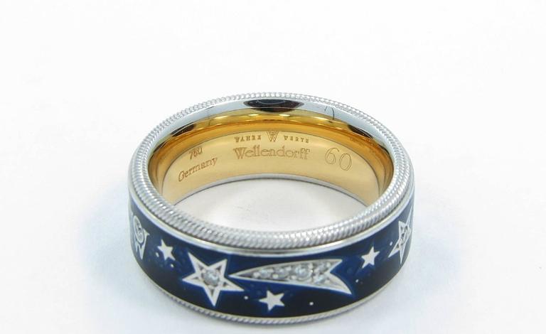 Wellendorff Ltd. Ed. 2006 Blue Enamel Diamond Gold Starburst Spinning ...