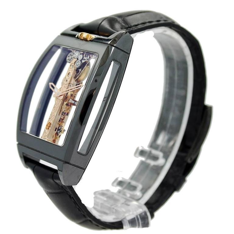 Corum Black Ceramic Golden Bridge Wristwatch at 1stDibs