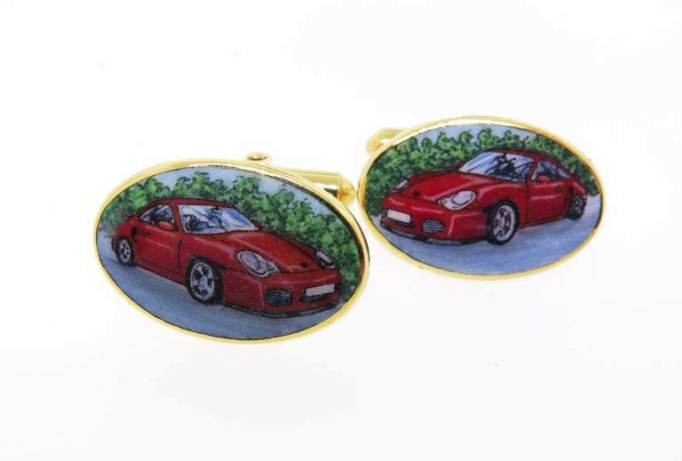 Gold Porsche 911 Cufflinks by Brixton and Gill at 1stDibs | porsche ...