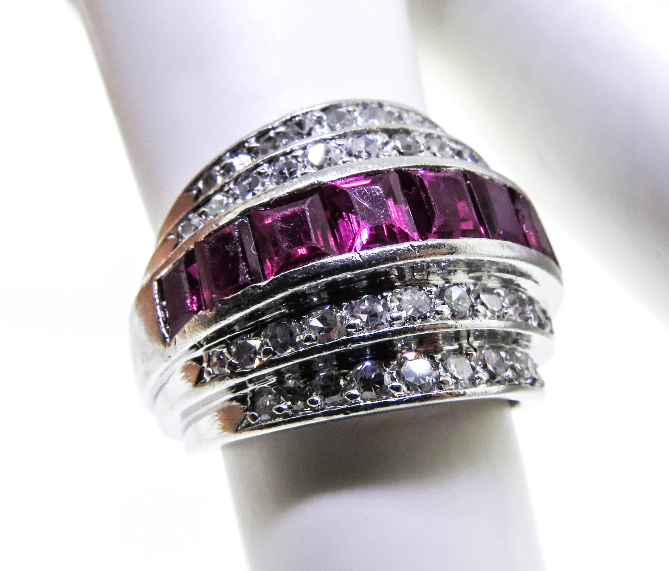 Ruby Diamond Band Ring at 1stDibs