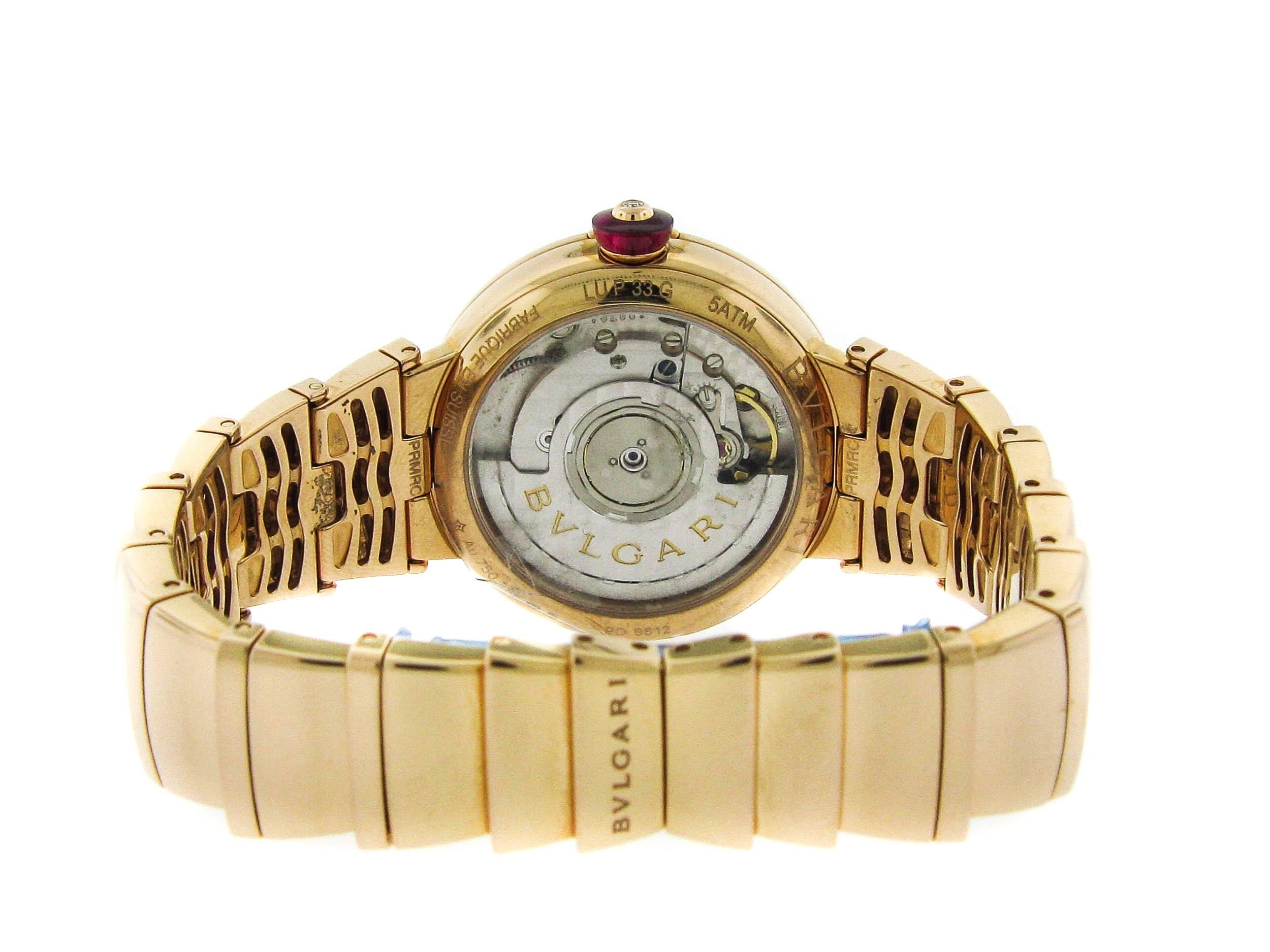 Bulgari Ladies Rose Gold Lucea Self-Winding Wristwatch at 1stDibs