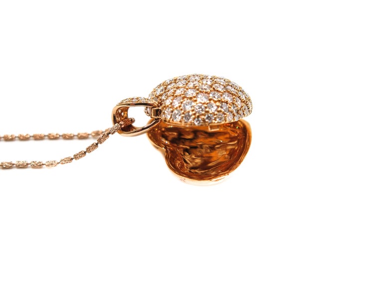 18 Karat Rose Gold Diamond Pave Heart Locket Pendant at 1stDibs | rose ...