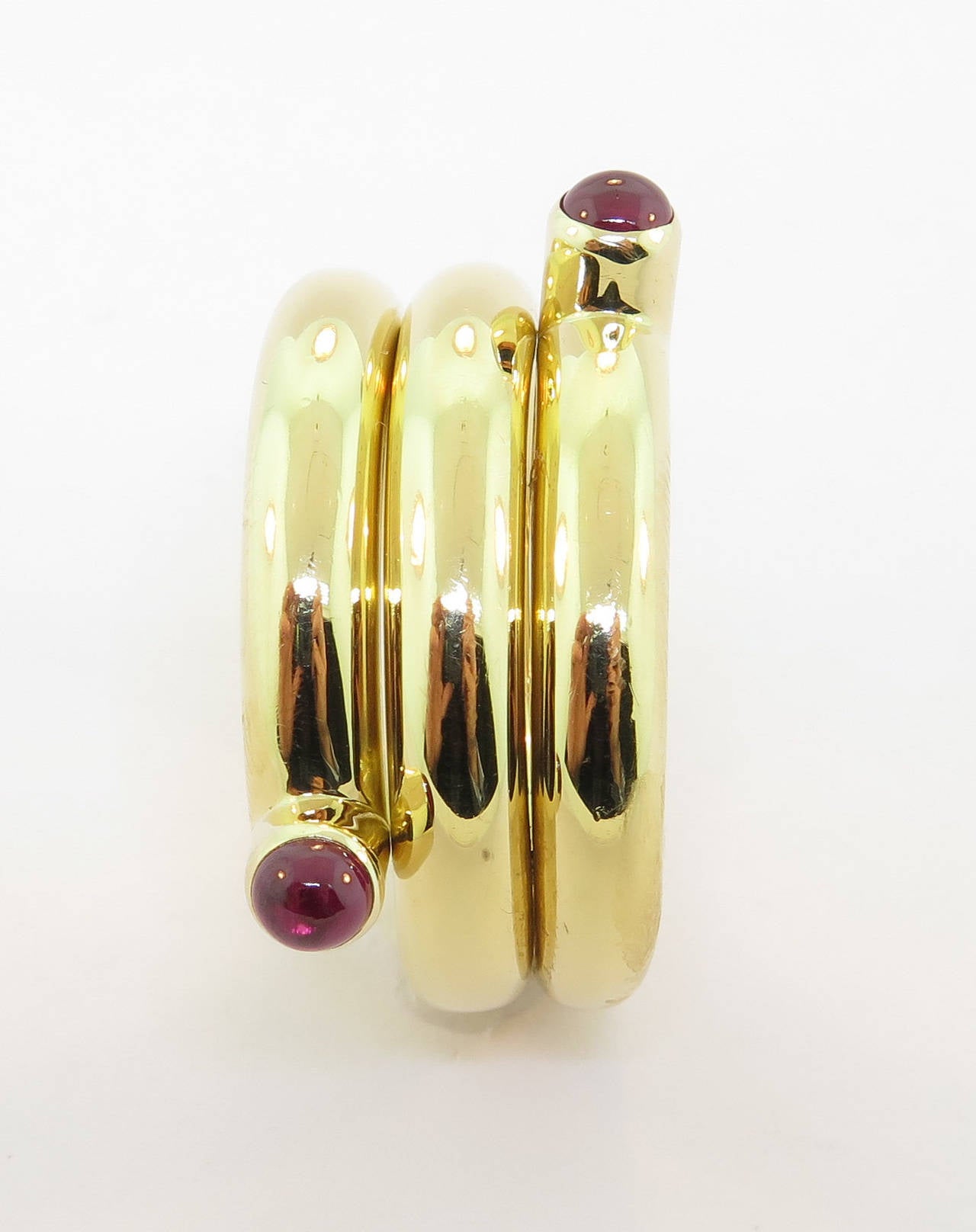 Tiffany and Co. Jean Schlumberger Cabochon Ruby Gold Double Coil Ring ...