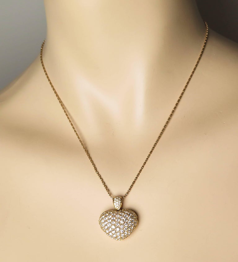 18 Karat Rose Gold Diamond Pave Heart Locket Pendant at 1stDibs | rose ...