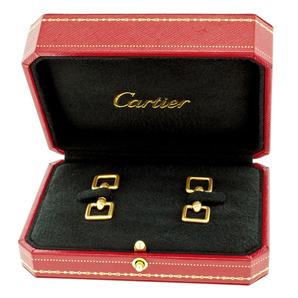 Cartier Gold Cufflinks at 1stDibs